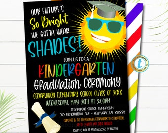 Kindergarten Graduation Invitation, Preschool Pre K Graduation Ceremony ...