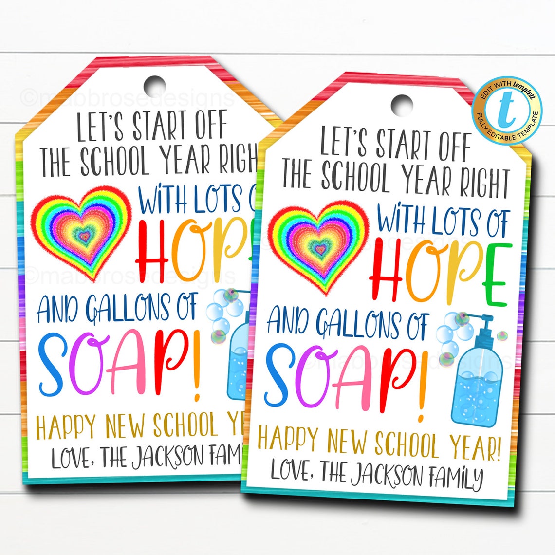 Back to School Soap Gift Tag New School Year Teacher Staff - Etsy