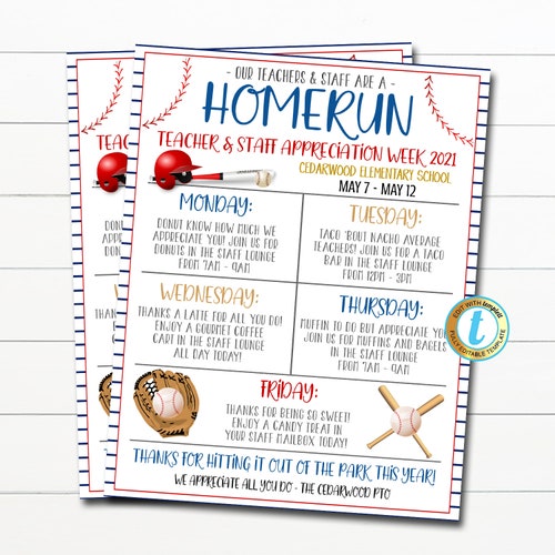 Editable Sports Theme Teacher Appreciation Staff Invitation - Etsy