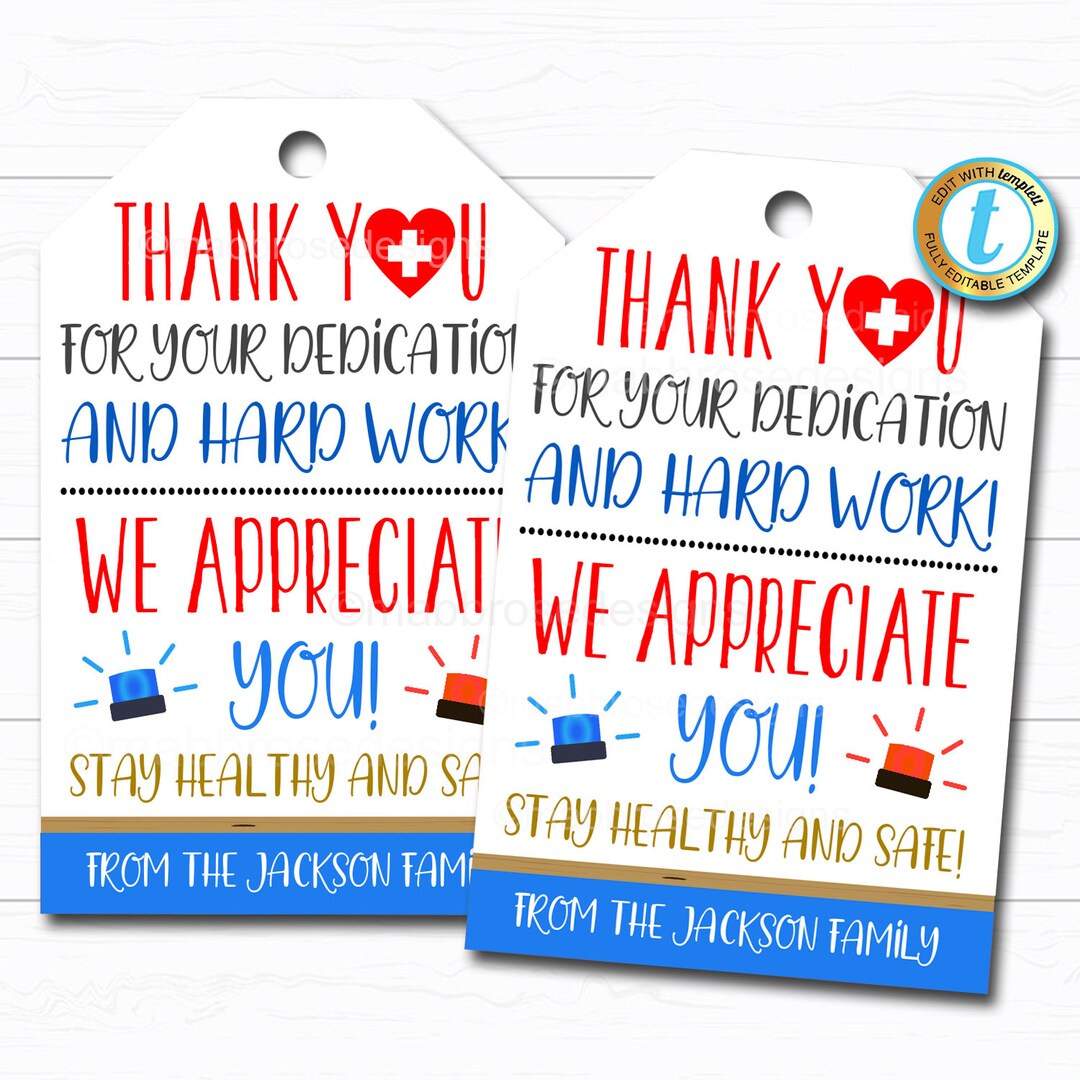 Frontline Workers Appreciation Gift Tag, Thank You Gift Nurse First ...