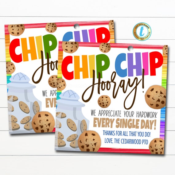 Cookie Thank You Gift Tags Appreciation Week Teacher Staff - Etsy