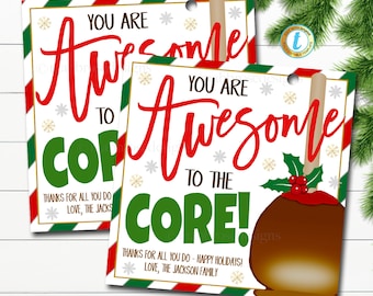 Editable Caramel Apple Appreciation Gift Tags, You Are Awesome to the ...