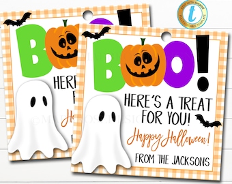 Printable Halloween Favor Tags Boo Gift Tags Trick or Treat - Etsy