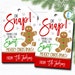 Christmas Cookie Gift Tag, Holiday Oh Snap! Thanks for Being Sweet ...