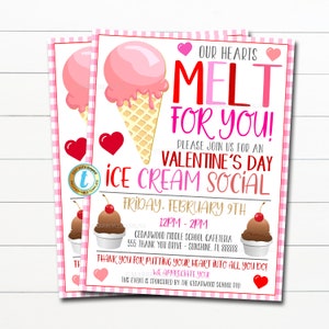 EDITABLE Ice Cream Social Flyer, Valentine's Day Appreciation ...