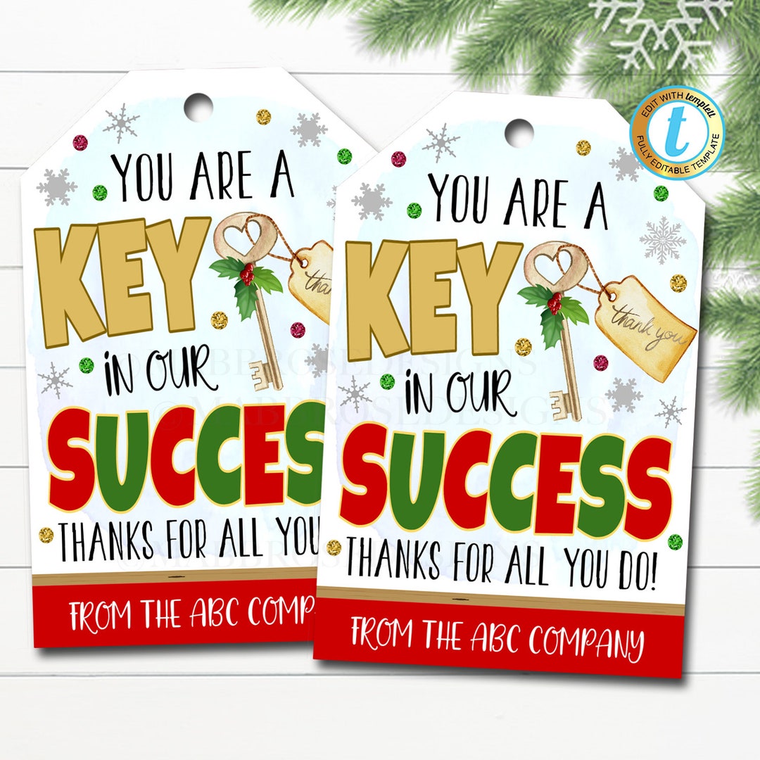 Christmas Appreciation Gift Tag, Thank You Success Key Worker Nurse ...