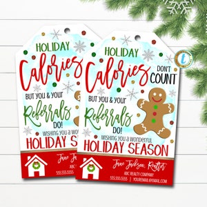 Christmas Realtor Pop by Gift Tags, Holiday Calories Don't Count but ...