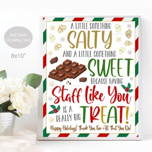 Salty and Sweet Christmas Treat Sign - Etsy