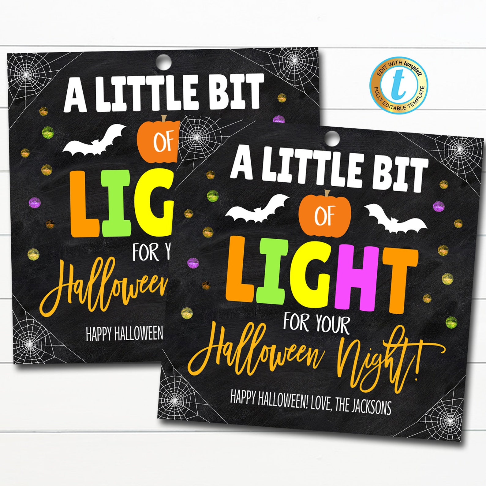 Halloween Gift Tags Light for Your Halloween Night Glow - Etsy