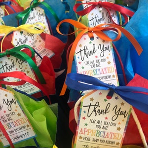 Thank You Gift Tags, Teacher Staff Employee Nurse Volunteer Staff ...