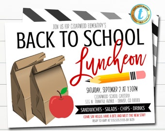 EDITABLE Teacher Staff Luncheon, Breakfast Social Printable Flyer ...