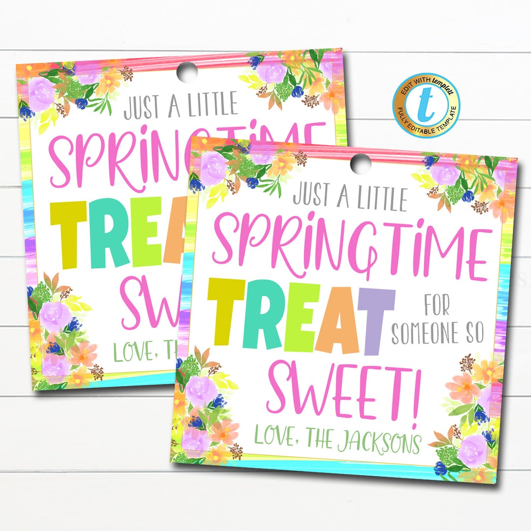 Spring Treat Tag Printable Candy Gift, A Treat for Someone so Sweet ...