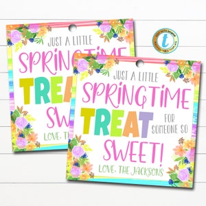 Spring Treat Tag Printable Candy Gift, A Treat for Someone so Sweet ...