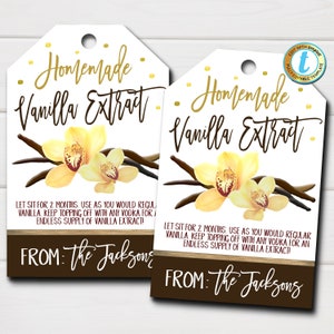Vanilla Extract Gift Tags, Homemade Vanilla Treat Gift Tag, Vanilla ...