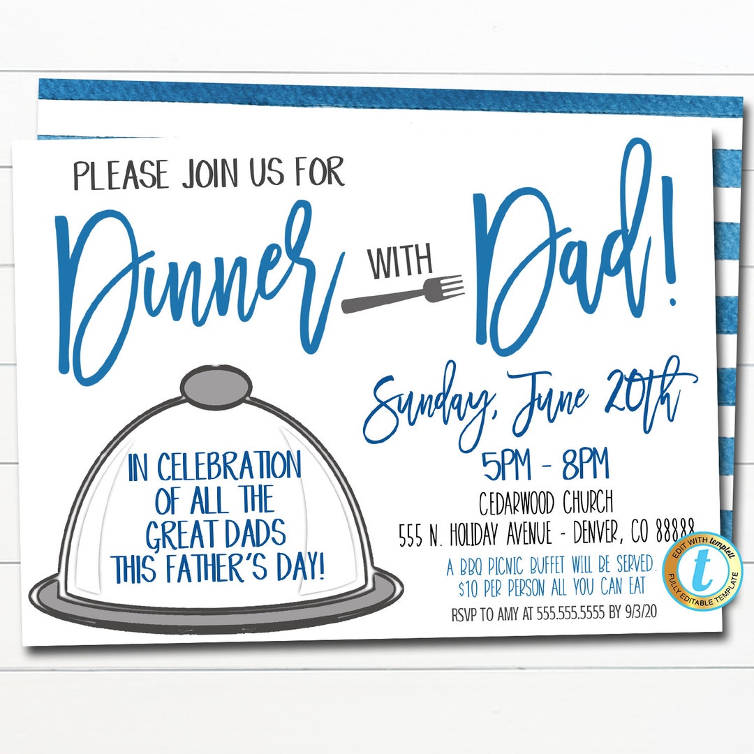 Dinner With Dad Invitation, Father's Day Grill Out Event, Appreciation ...