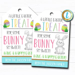 Easter Treat Tag Printable Candy Gift, A Treat for Some Bunny so Sweet ...