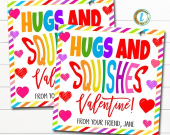 Editable Valentine's Day Squishies Gift Tag, Hugs and Squishes ...