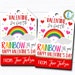 Valentine Rainbow Gift Tags I'm Over the Rainbow for You | Etsy