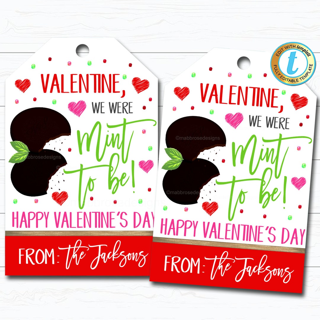 Valentine Mint Cookie Gift Tags, We Were Mint to Be, Staff Employee ...
