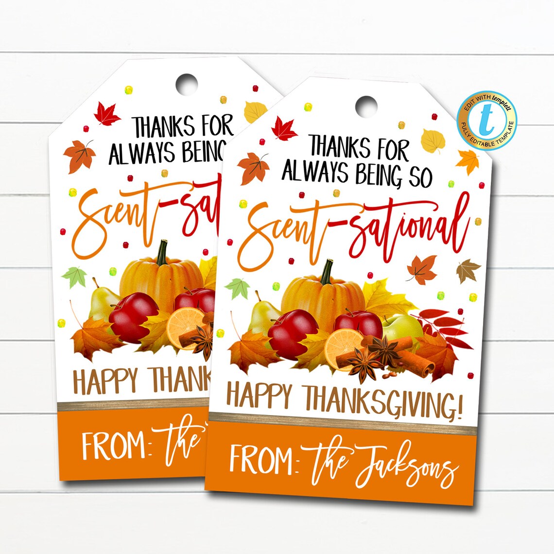 Fall Appreciation Gift Tags Thanks for Being so - Etsy