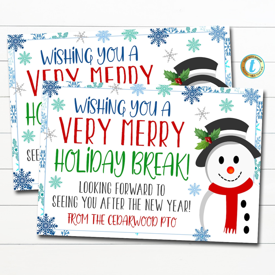 Christmas Teacher Postcard to Students Printable, Hello From the ...