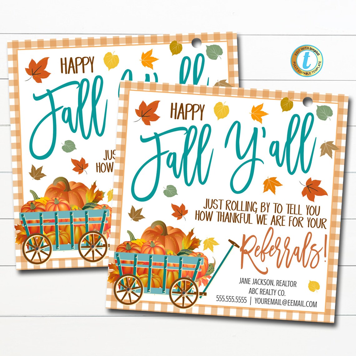 Fall Realtor Pop by Tag Happy Fall Ya'll Teal Blue Wagon - Etsy