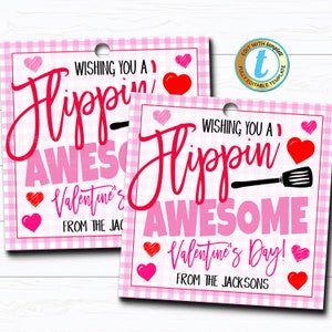 Valentine Spatula Gift Tags, Wishing You A Flippin Awesome Valentines ...