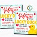 Valentine Lucky Duck Tags, Rubber Ducky, Kid Friend Valentine Tag ...