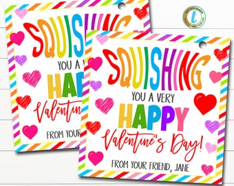 Valentine's Day Squishies Gift Tag Squishing You a Happy - Etsy
