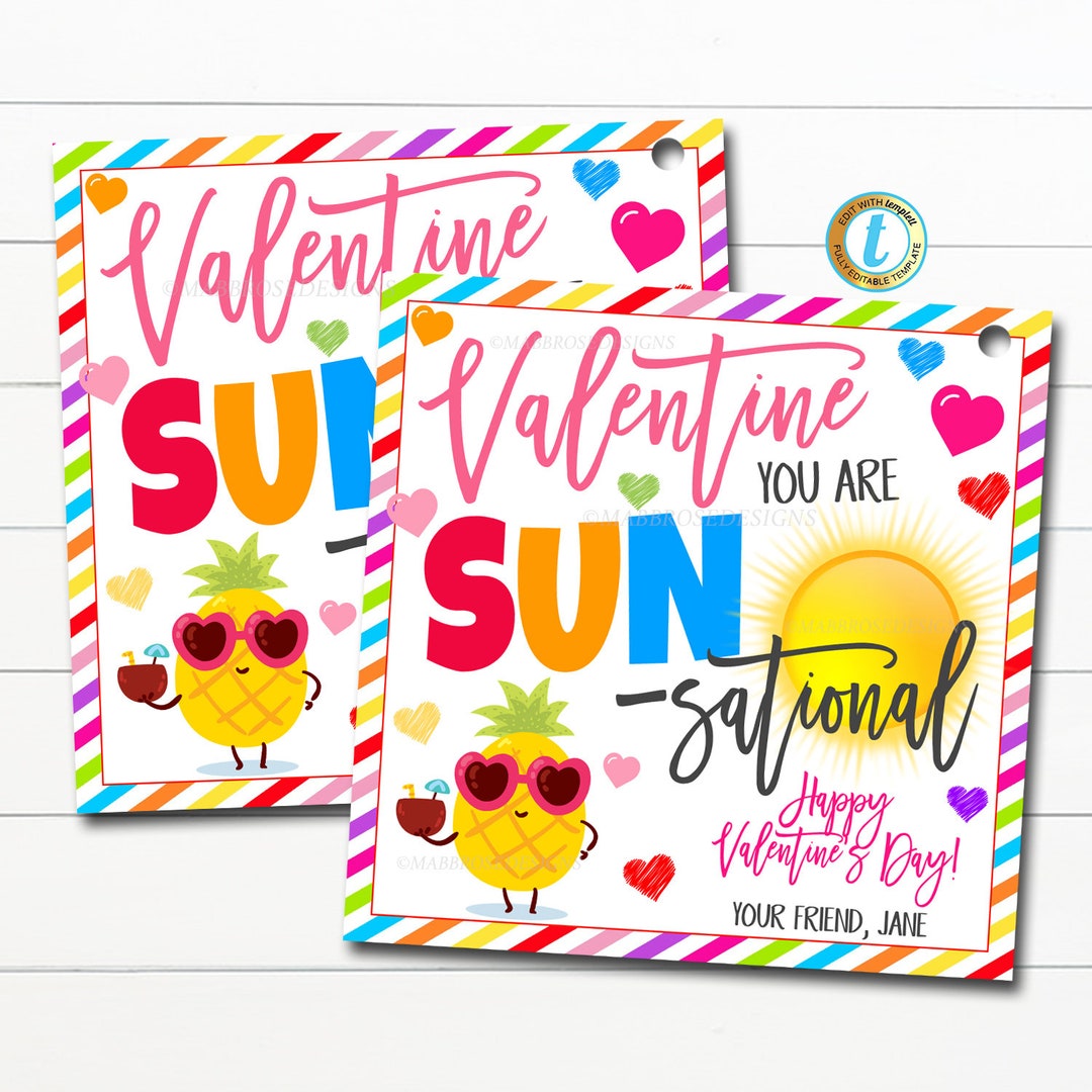 Valentine Gift Tags, Valentine You're Sun-sational! Rainbow Bright ...