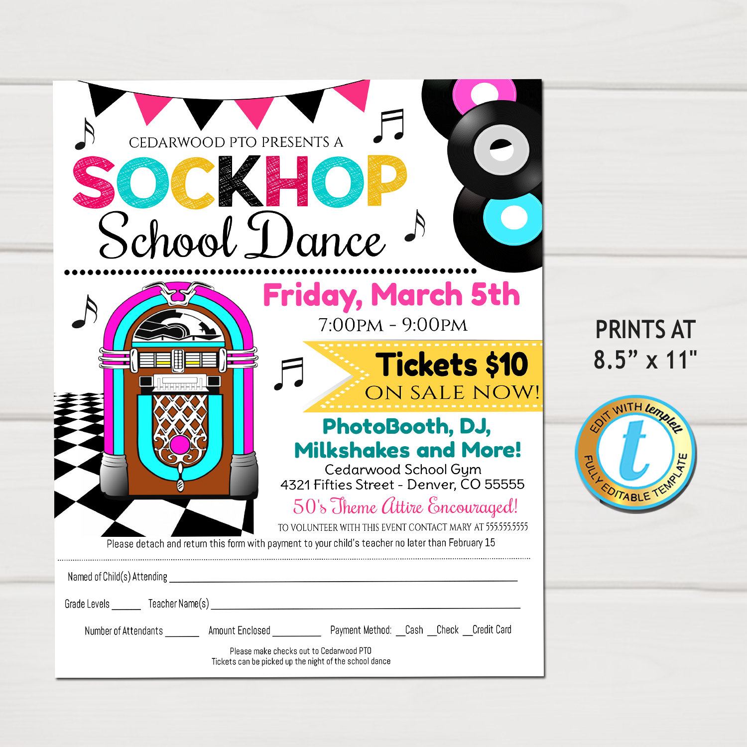 Sock Hop School Dance Set 50's Theme School Dance Church | Etsy