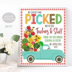 Teacher Thank You Sign, Couldn't Have Picked Better Teachers, Staff ...