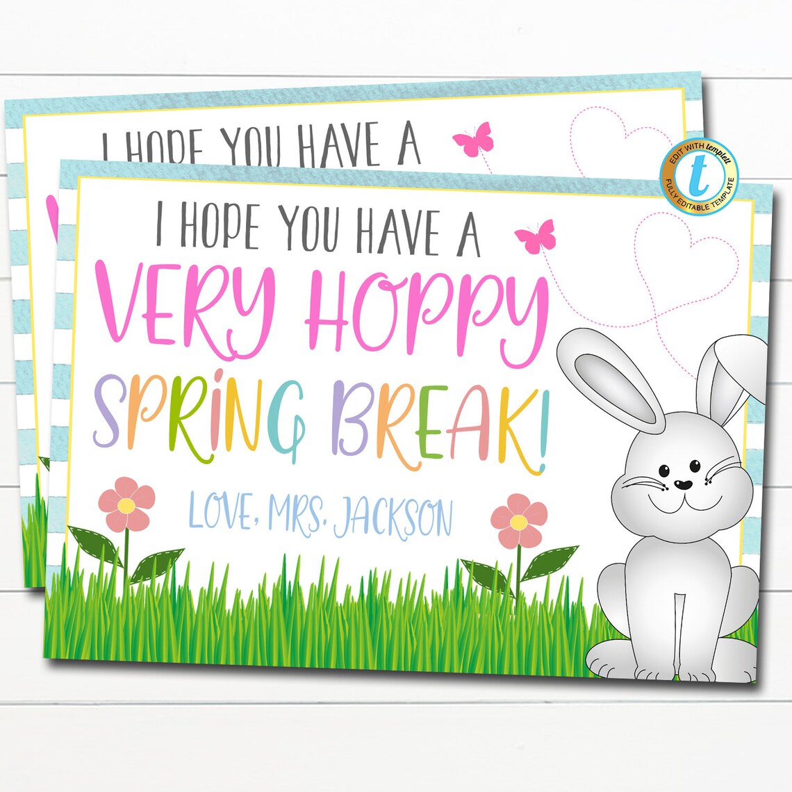 Spring Break Teacher Postcard to Students Printable Hello - Etsy
