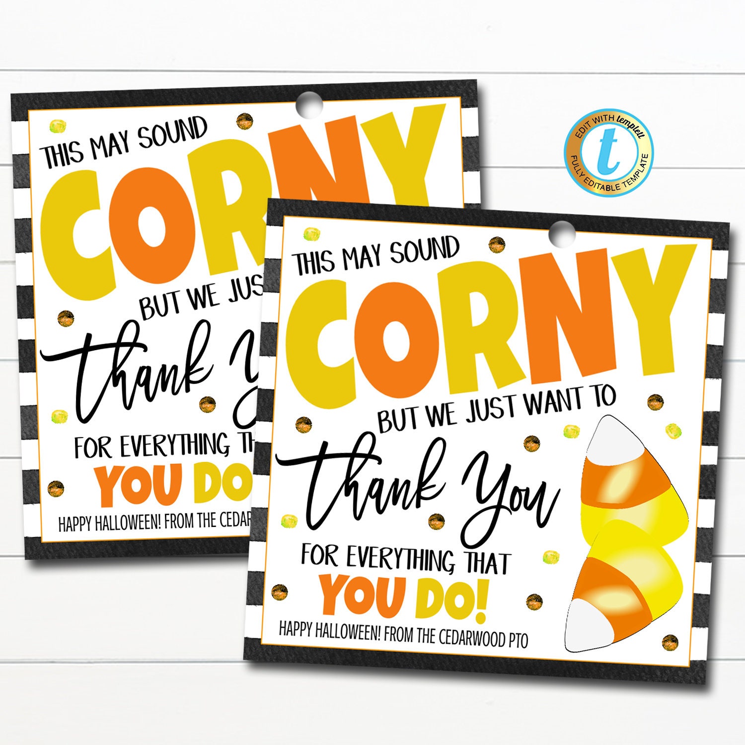 Halloween Candy Corn Gift Tag, Volunteer Teacher Staff Employee Nurse ...