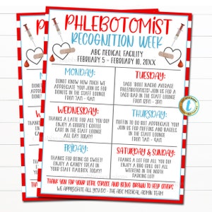 Phlebotomist Recognition Week Itinerary, Thank You Healthcare Workers ...