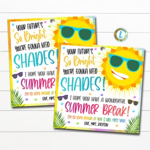 EDITABLE Future is so Bright Gift Tags, End of School Year Kids Gift ...