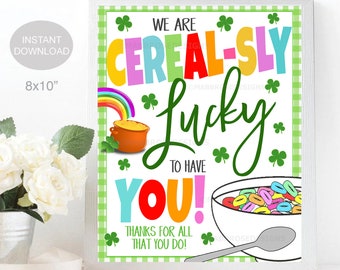 PRINTABLE Cereal Sign, Appreciation Week Decor, Teacher Staff Employee ...