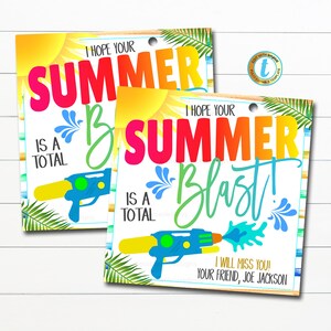 Water Gun Gift Tags, Hope Your Summer is a Blast! Friends Kids ...