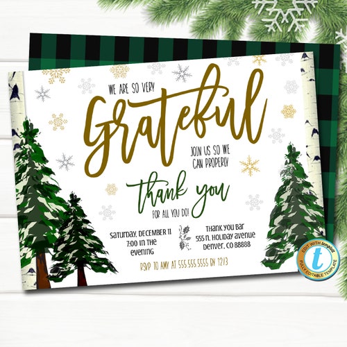 Appreciation Invitation Corporate Event Party Grateful for - Etsy