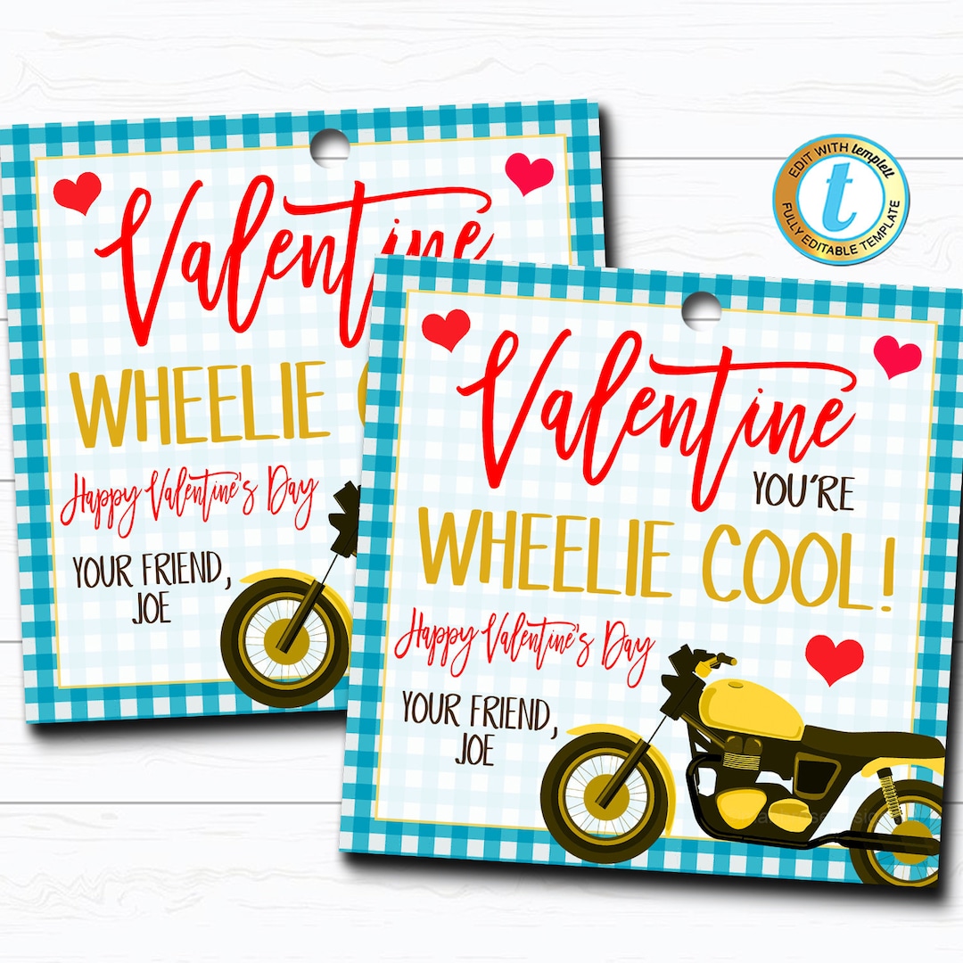 Motorcycle Valentines, Boy Motor Bike Valentine Card Gift Classroom ...