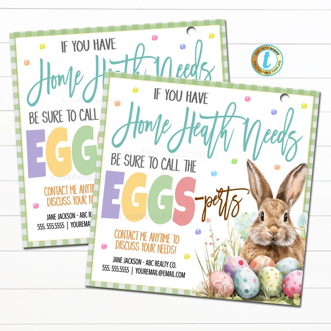 Spring Easter Referral Gift Tags, Have Home Health Care Needs Call the ...