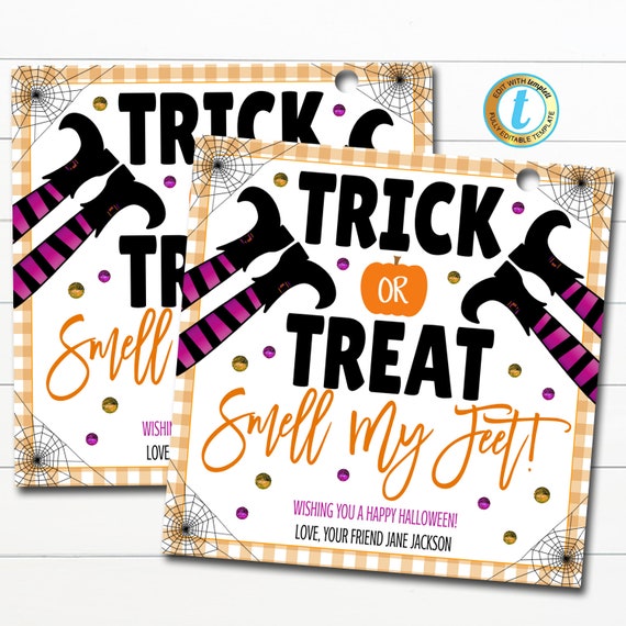 Halloween Gift Tags Trick or Treat Smell My Feet Fall - Etsy