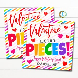 Valentine Love You to Pieces Gift Tags, Puzzle Toy Candy Beads ...