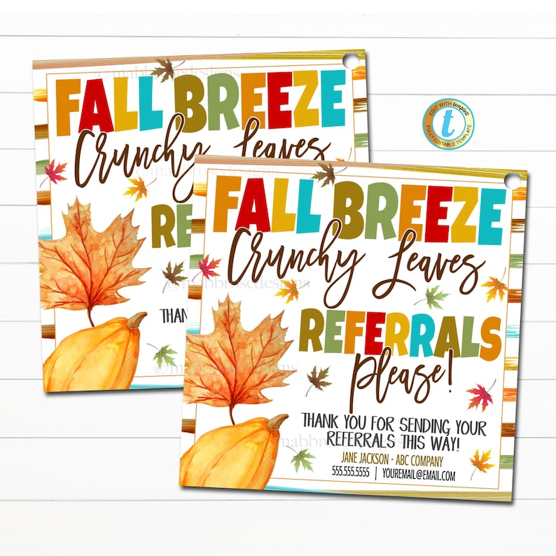 Fall Referral Pop by Tag, Fall Breeze, Crunchy Leaves Referrals Please ...