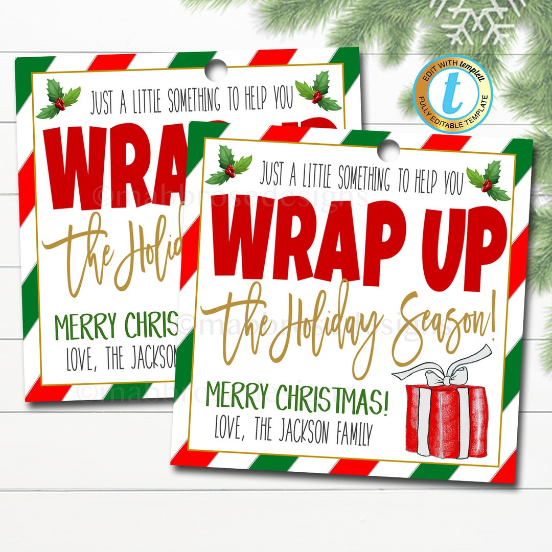 Christmas Wrapping Paper Gift Tag, Just a Little Something to Wrap up ...