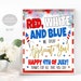 4th of July Thank You Printable Sign, Red White and Blue Appreciate You ...