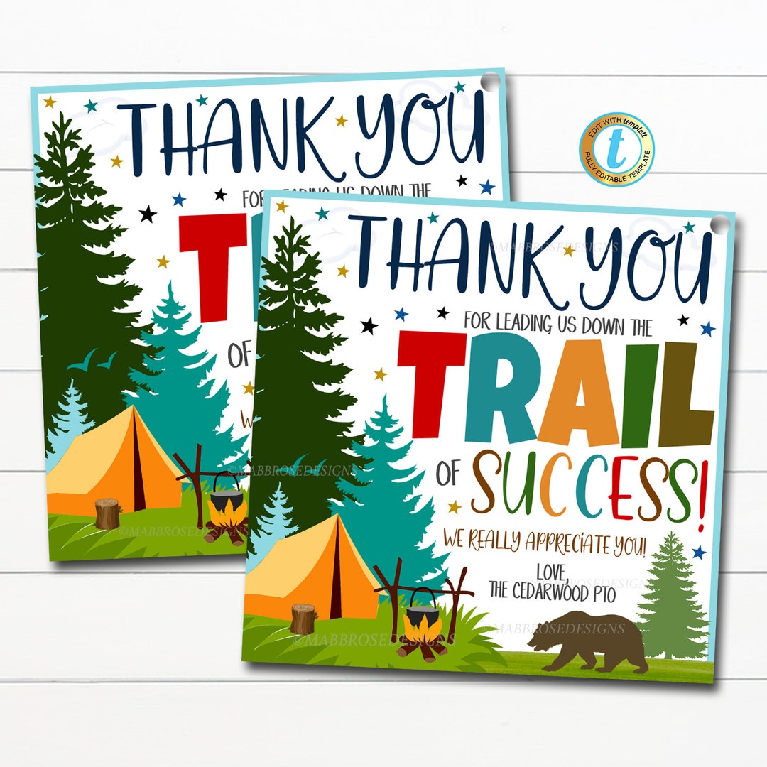 Thank You for Leading Us Down the Trail of Success, Camp Theme Teacher Staff Appreciation Thank ...