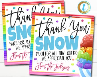 Snowcone Employee Thank You Card - Etsy