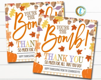 Christmas Appreciation Gift Tag, You're the Bomb, Teacher Employee ...