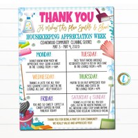 Spa Teacher and Staff Appreciation Week, Itinerary Poster, Calm Zen ...